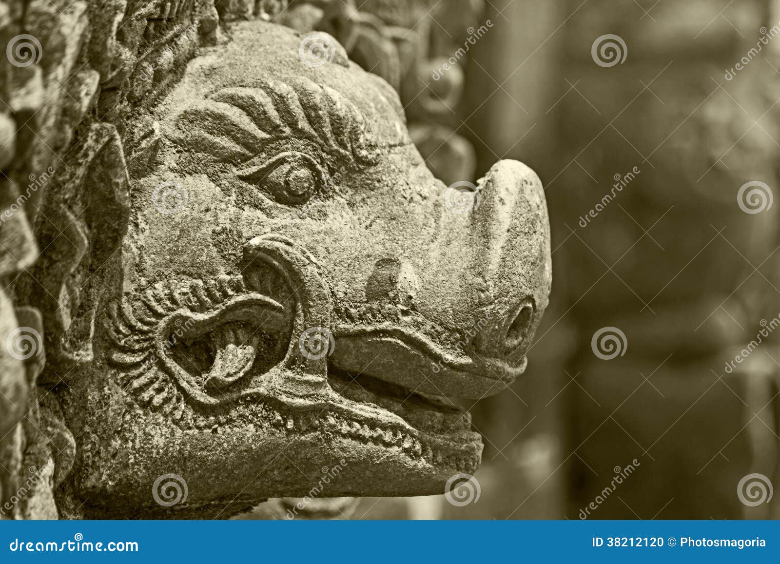 Demon with a pig s head stock photo. Image of demon, oriental - 38212120