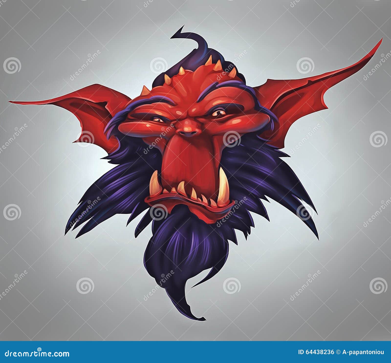 Demon Portrait stock illustration. Illustration of fantasy - 64438236