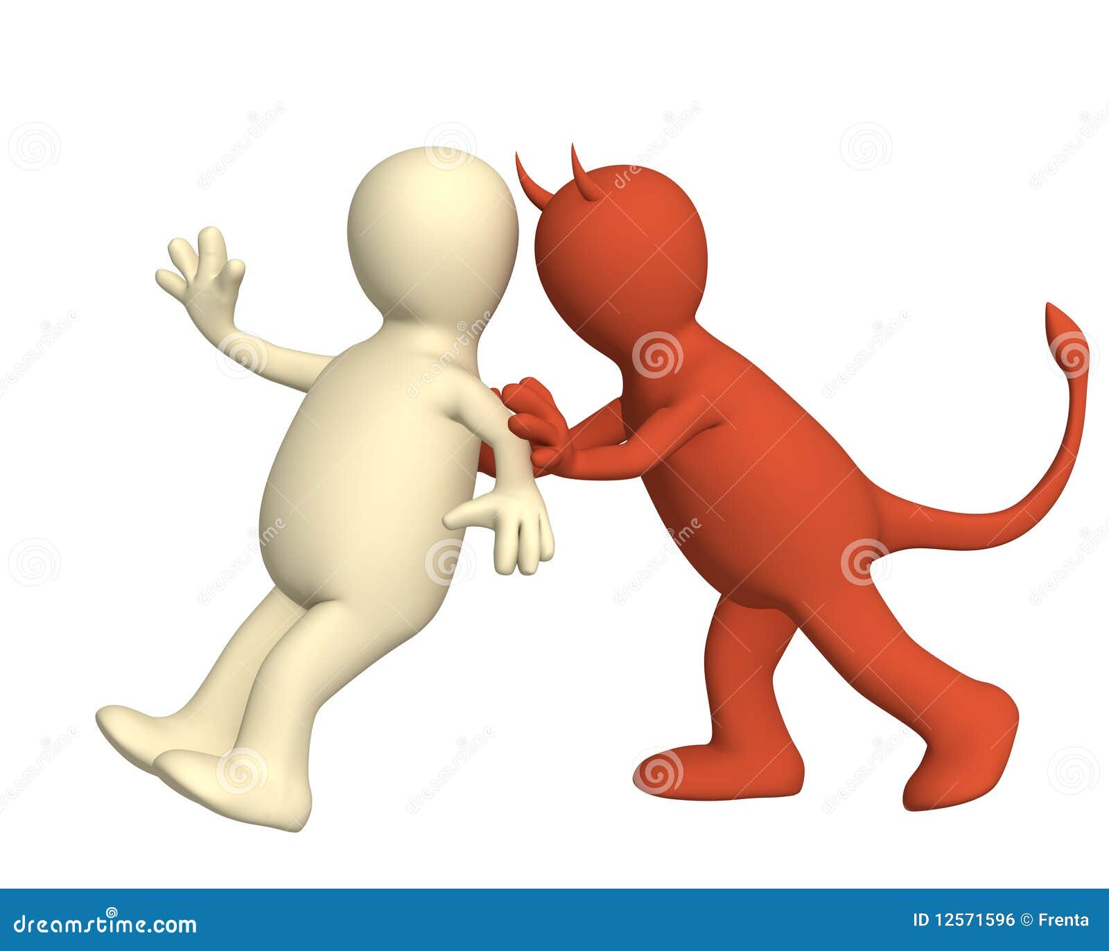 Demon, pushing the puppet stock illustration. Illustration of evil ...