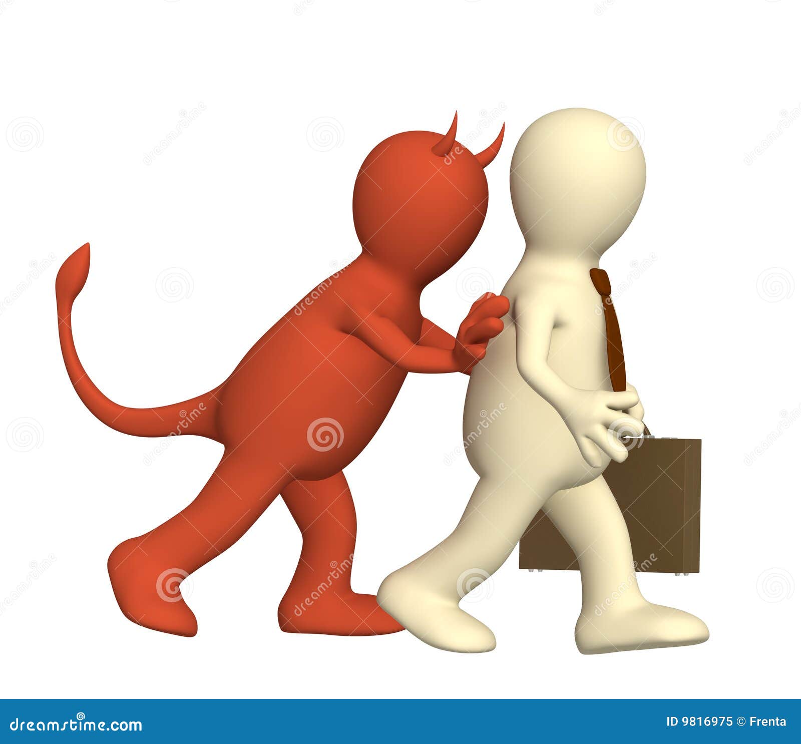 Demon, pushing the puppet stock illustration. Illustration of evil ...