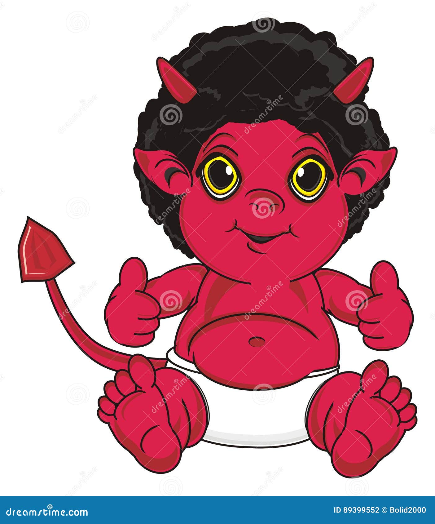Demon show a gesture stock illustration. Illustration of child - 89399552
