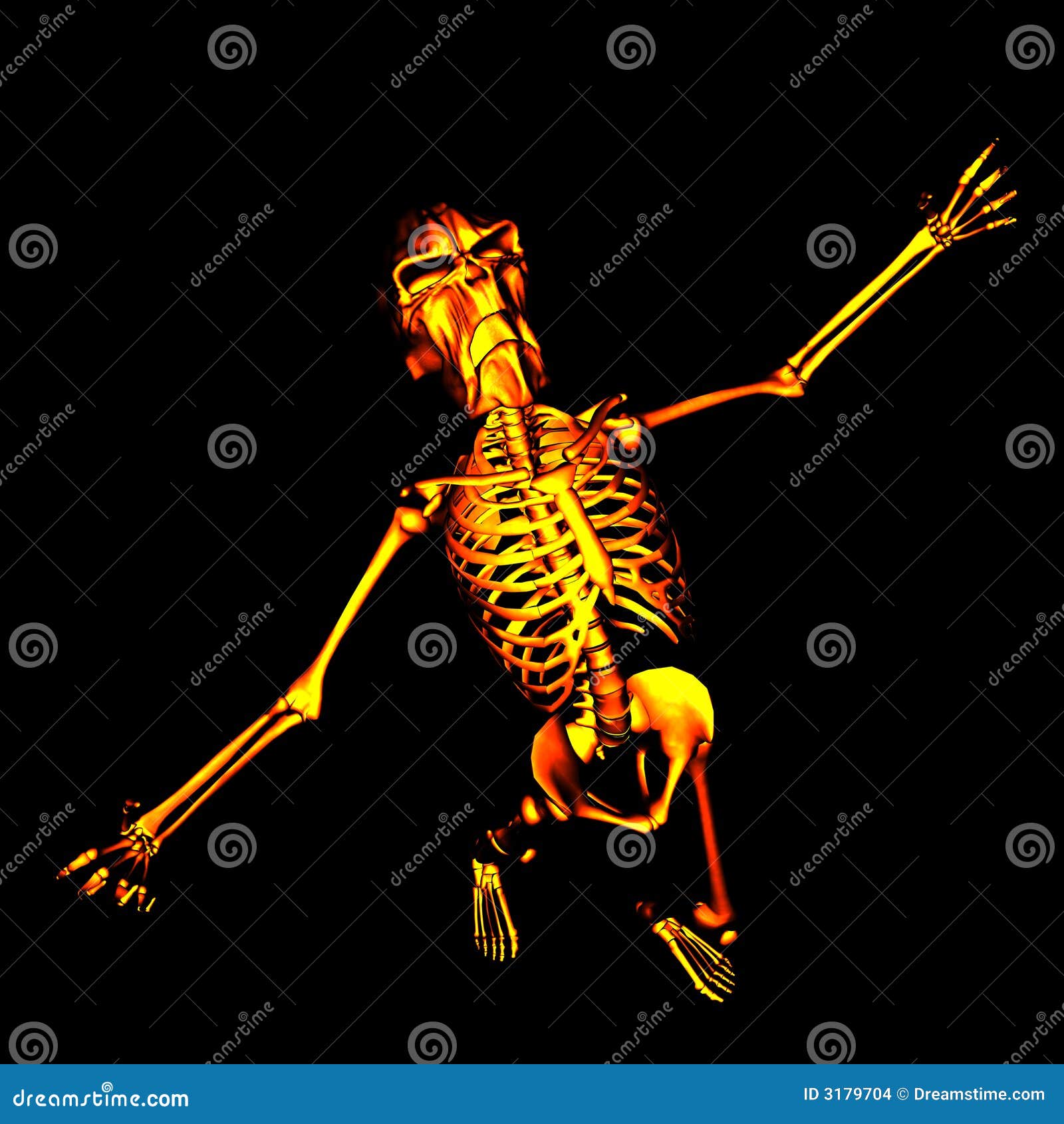 Demon Skeleton 1 stock illustration. Illustration of eerie - 3179704