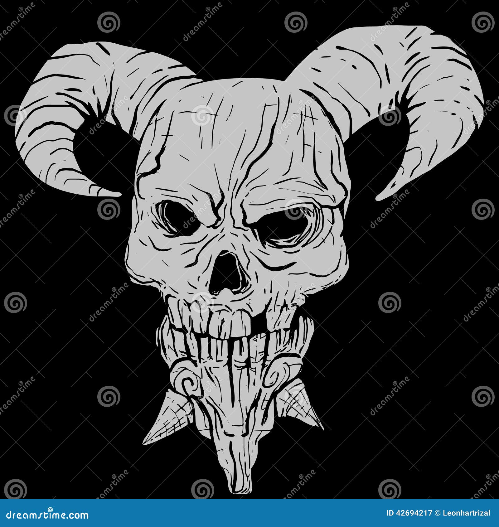 Demon Skull Cartoon Vector | CartoonDealer.com #42694217