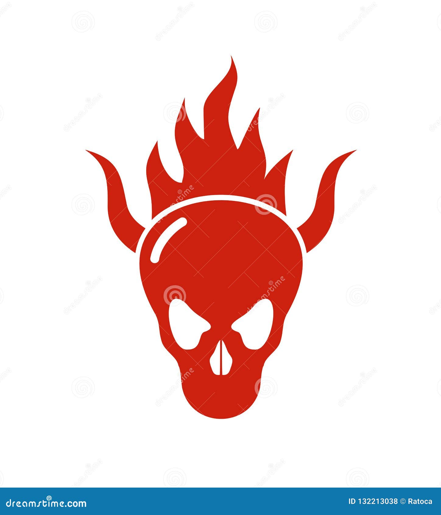 Demon skull icon stock vector. Illustration of scary - 132213038