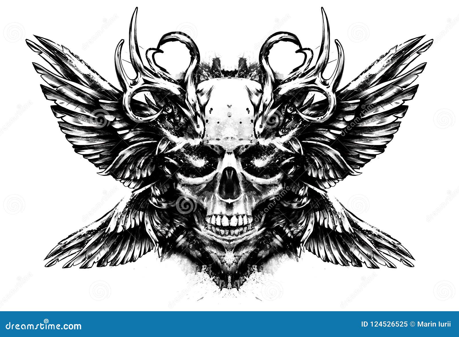 Drawings Of Demon Skulls