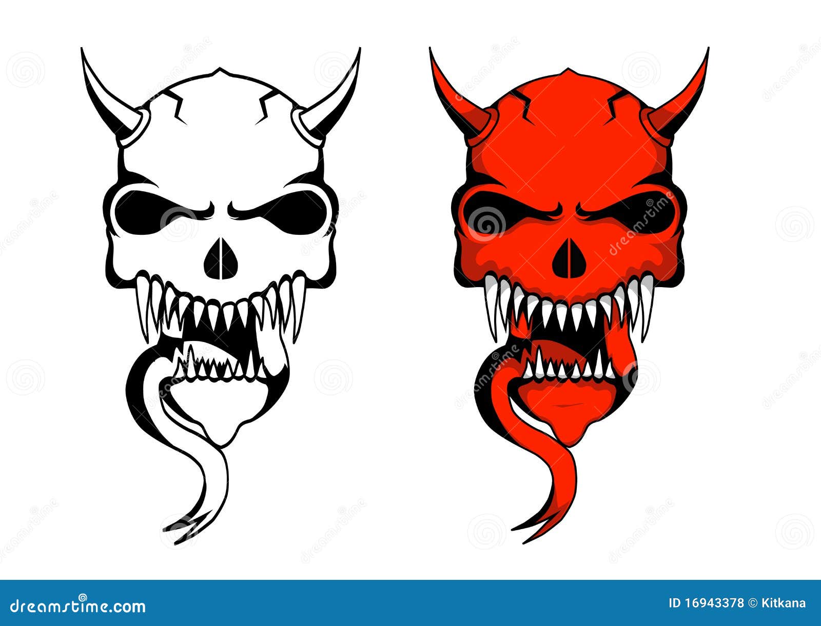 Demon skulls stock vector. Illustration of deadly, symbol - 16943378