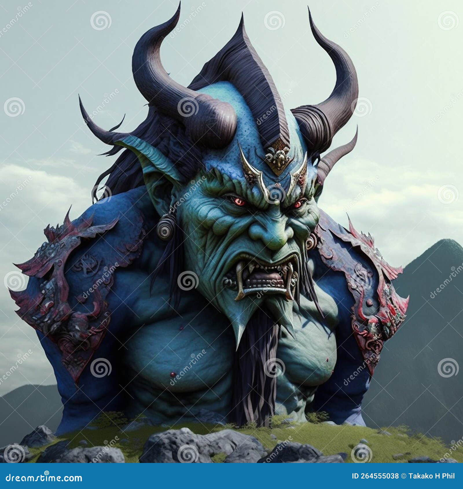 Demon on the Mountain.-Ai Generated Stock Illustration - Illustration ...