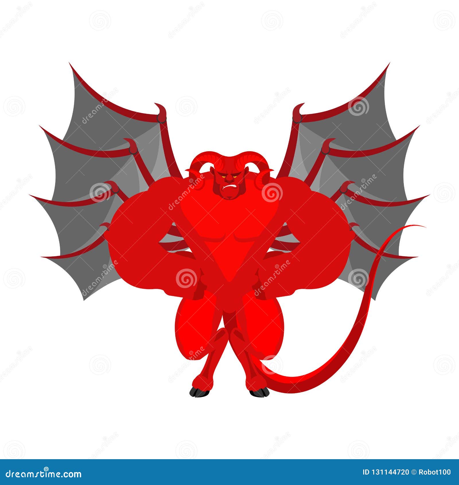 Strong Satan. Red Devil Powerful. Demon Athlete. Lucifer, Prince ...