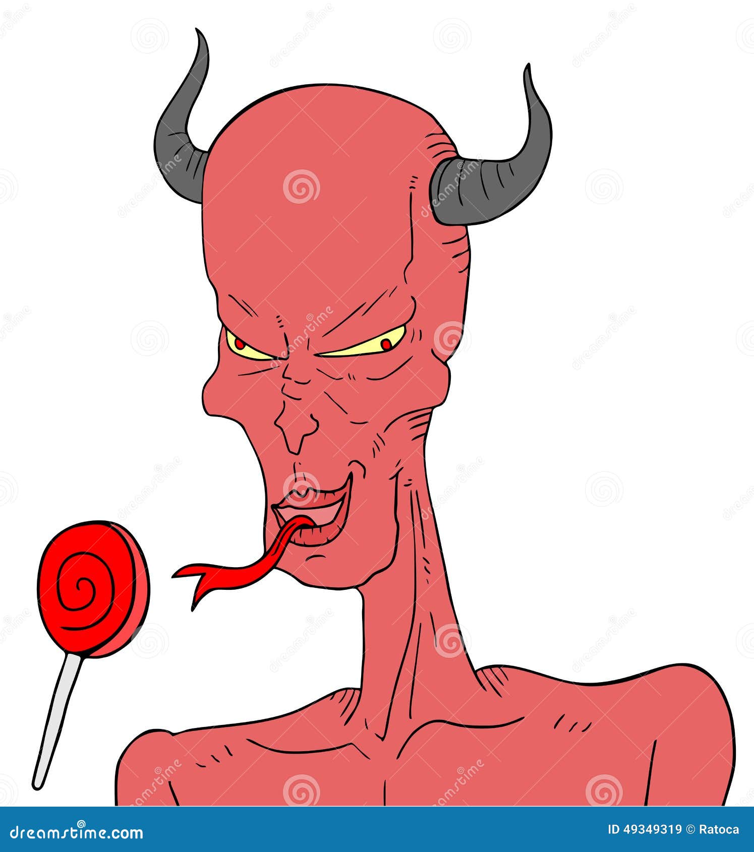 Demon and tasty candy stock vector. Illustration of cartoon - 49349319