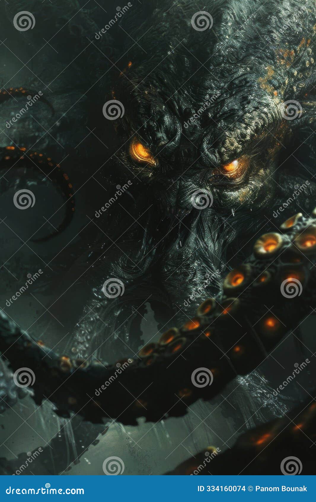 Demon with Tentacles Emerging from a Dark Abyss, Demon, Eldritch Stock ...