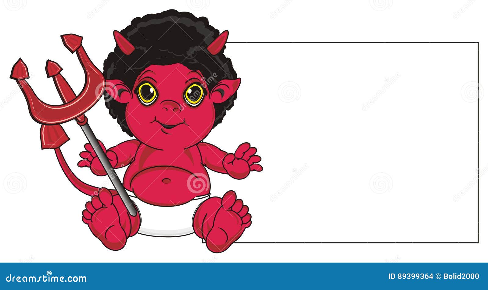Demon with Trident and Clean Object Stock Illustration - Illustration ...