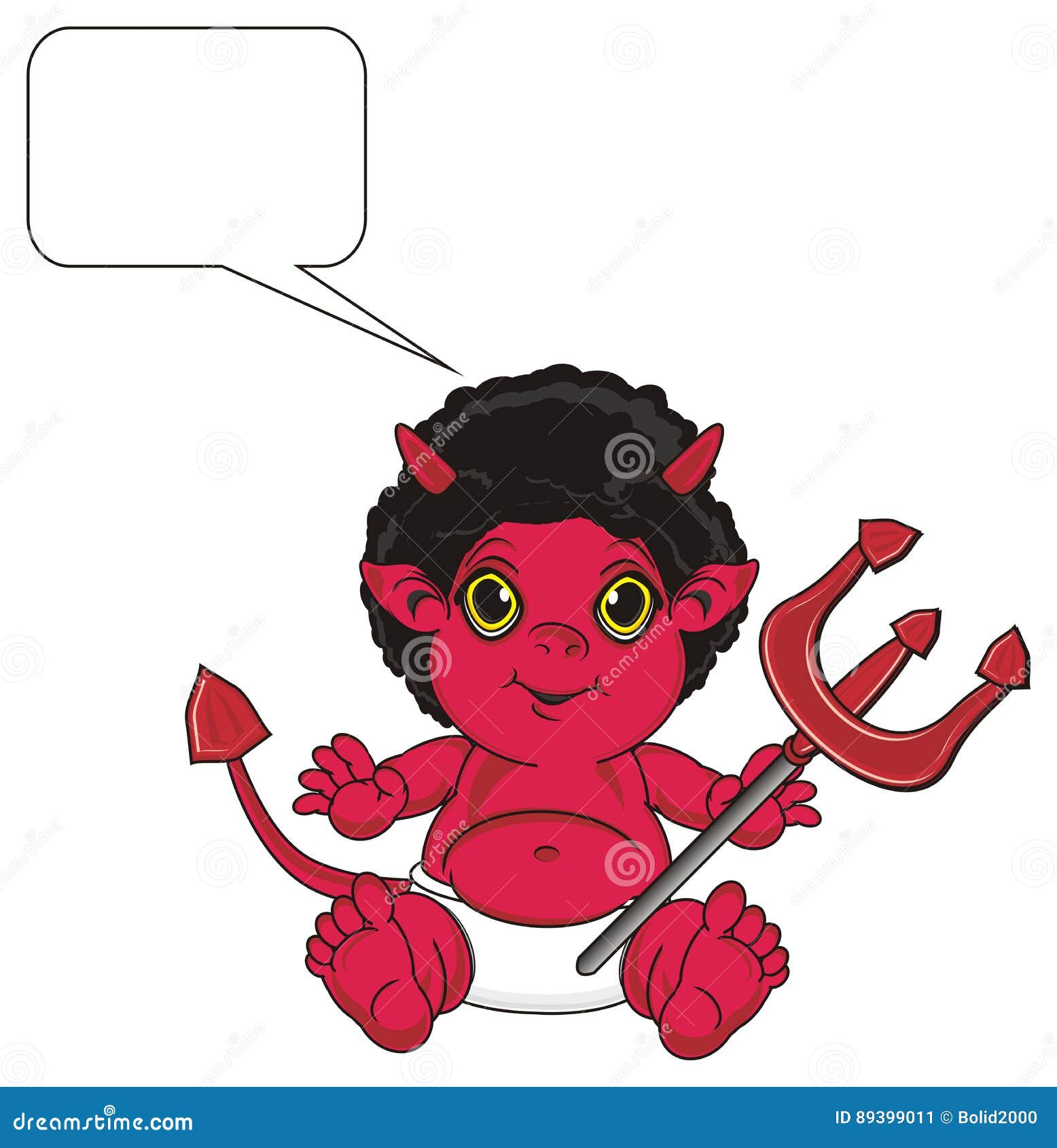 Demon with Two Defferent Objects Stock Illustration - Illustration of ...