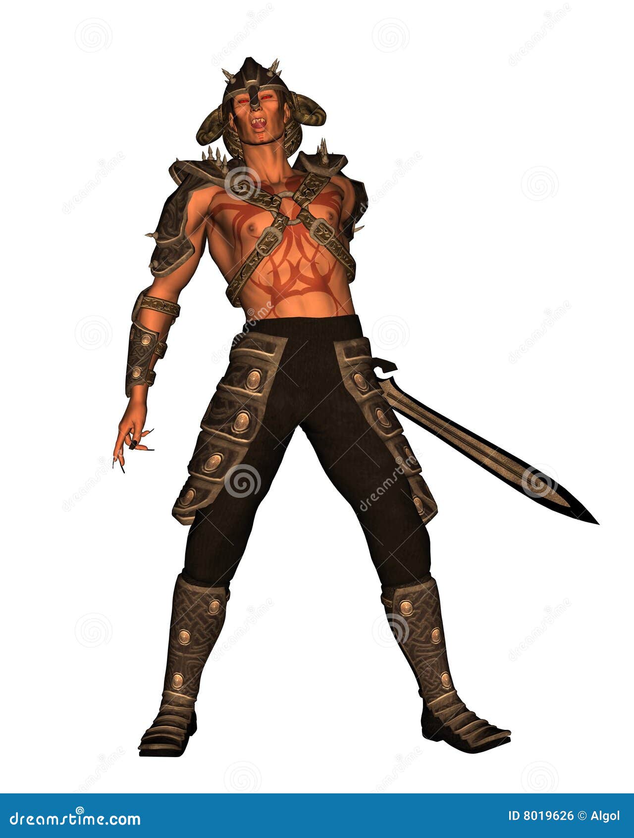 Demon Warrior - 3 stock illustration. Illustration of armour - 8019626