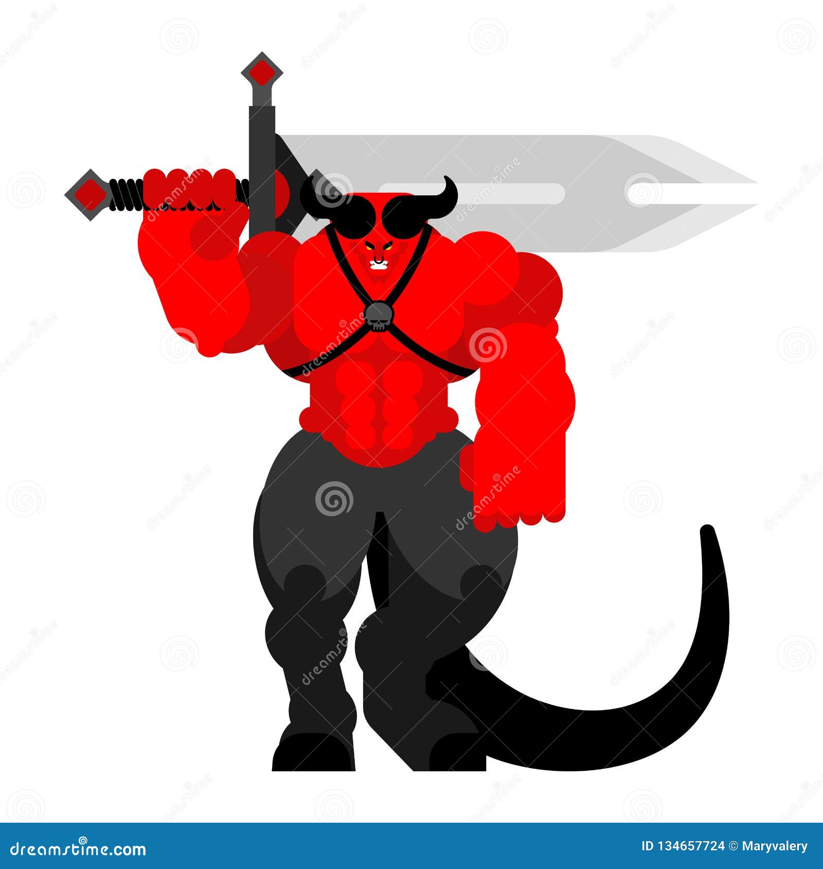 Strong Satan. Red Devil Powerful. Demon Athlete. Lucifer, Prince ...