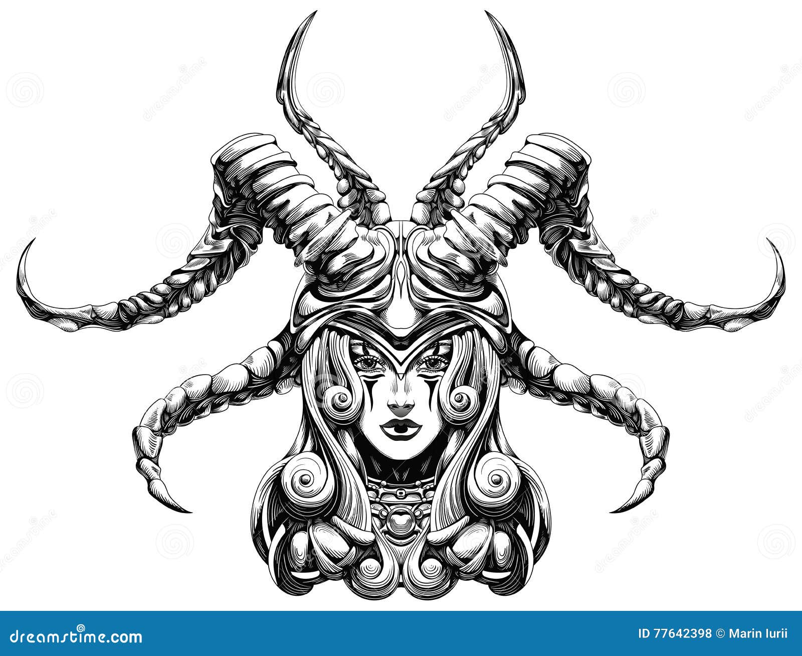 Demone della ragazza illustrazione vettoriale. Illustrazione di fascino ...