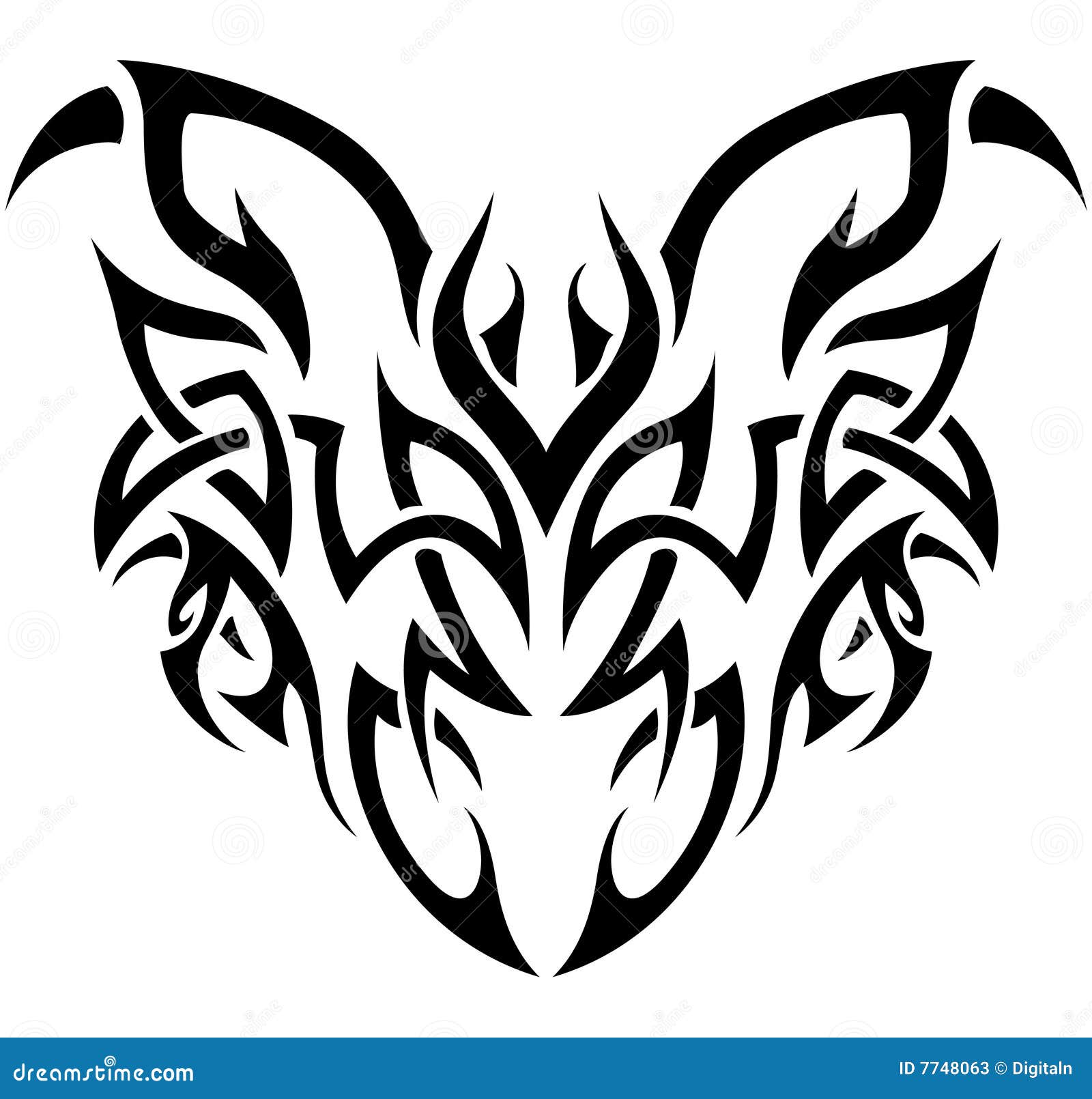 Schizzo Del Volto Del Demone Tatuaggio Del Demone Immagini Vettoriali