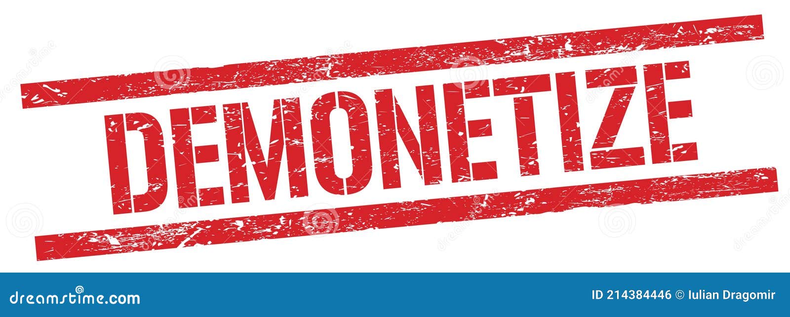 DEMONETIZE Text on Red Grungy Rectangle Stamp Stock Illustration ...