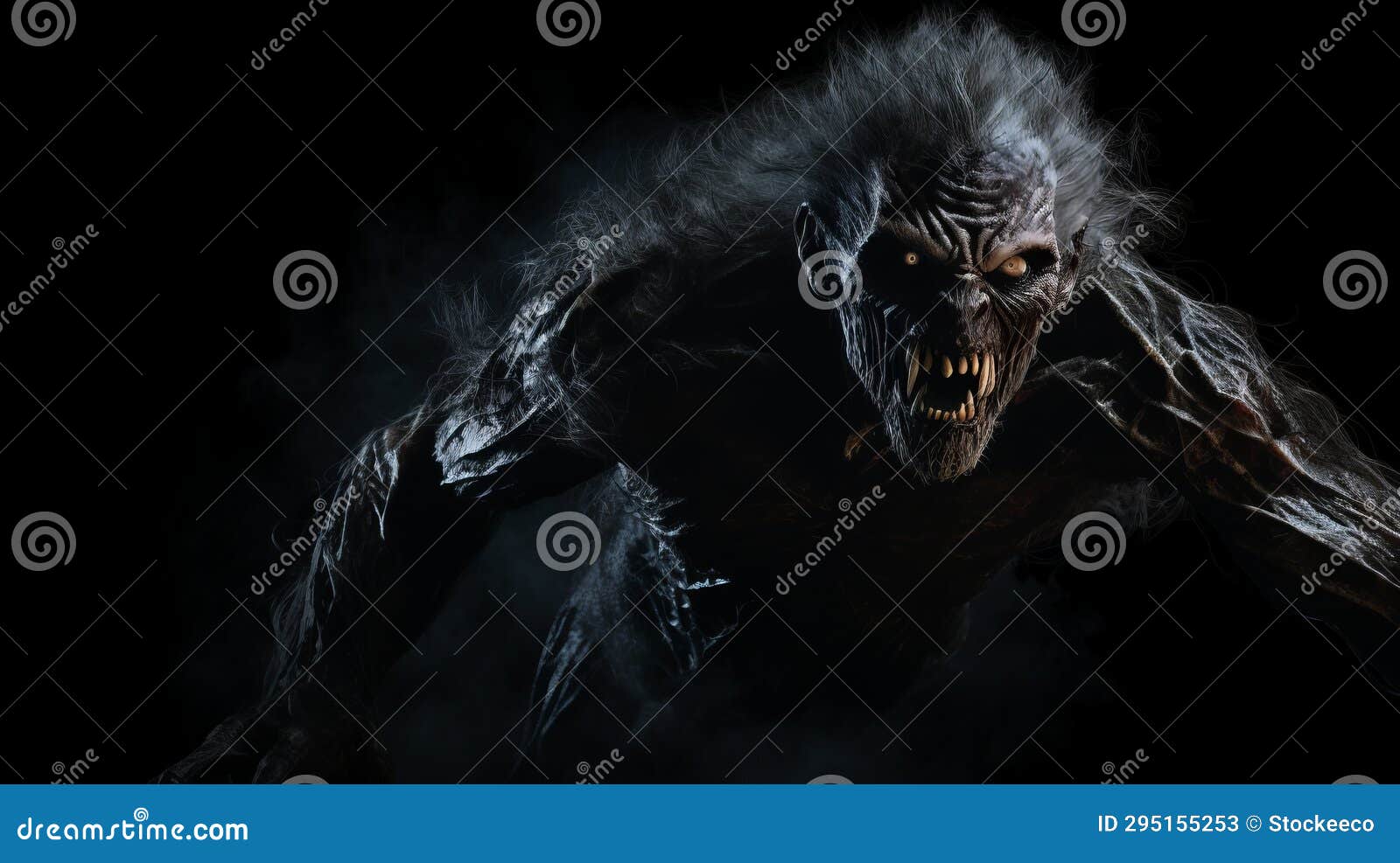 Dark Scary Demon with White Teeth in 8k Resolution Stock Illustration ...
