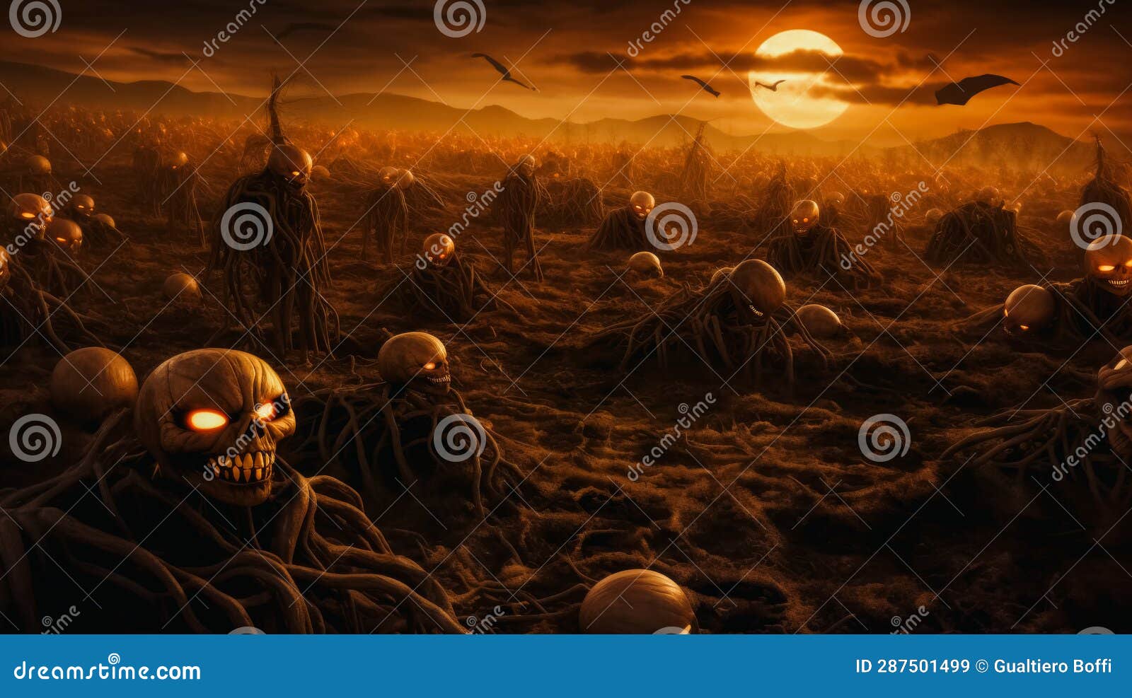 Demonic Creatures with Skull and Roots Generated by Ai Stock ...