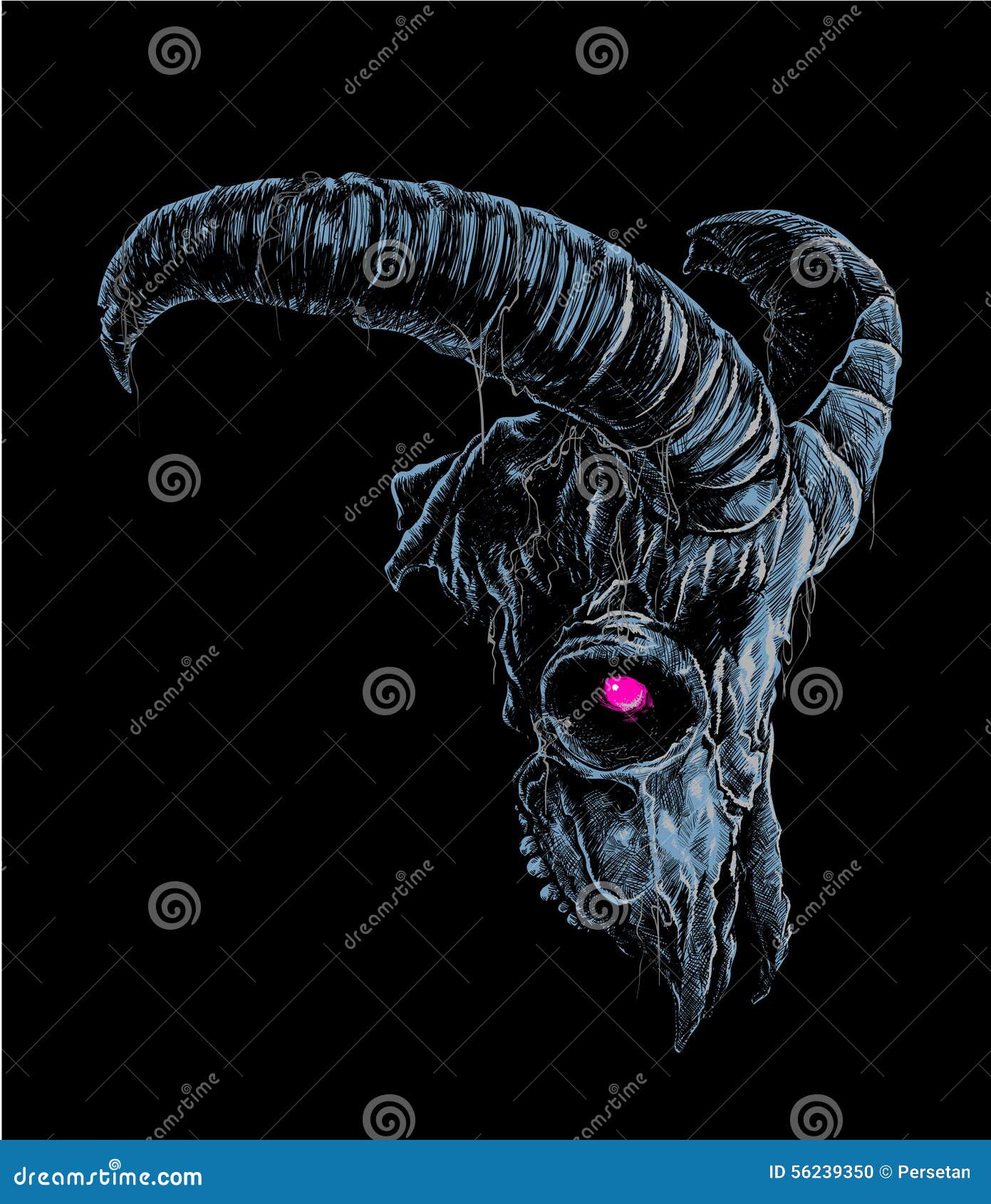 GOAT SKULL ILLUSTRATION PERFECT FOR LOGO TEMPLATE Cartoon Vector ...