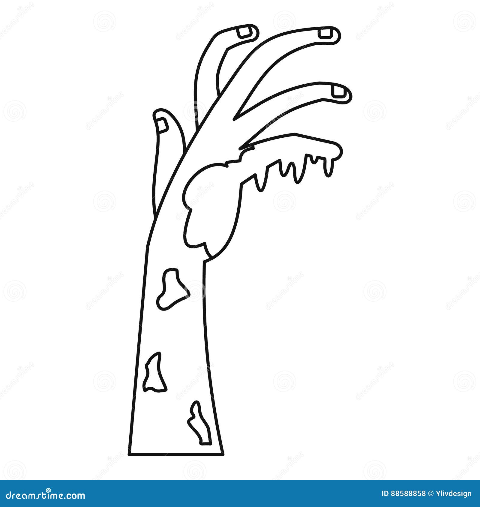 Demonic Hand Icon, Outline Style Stock Vector - Illustration of finger ...