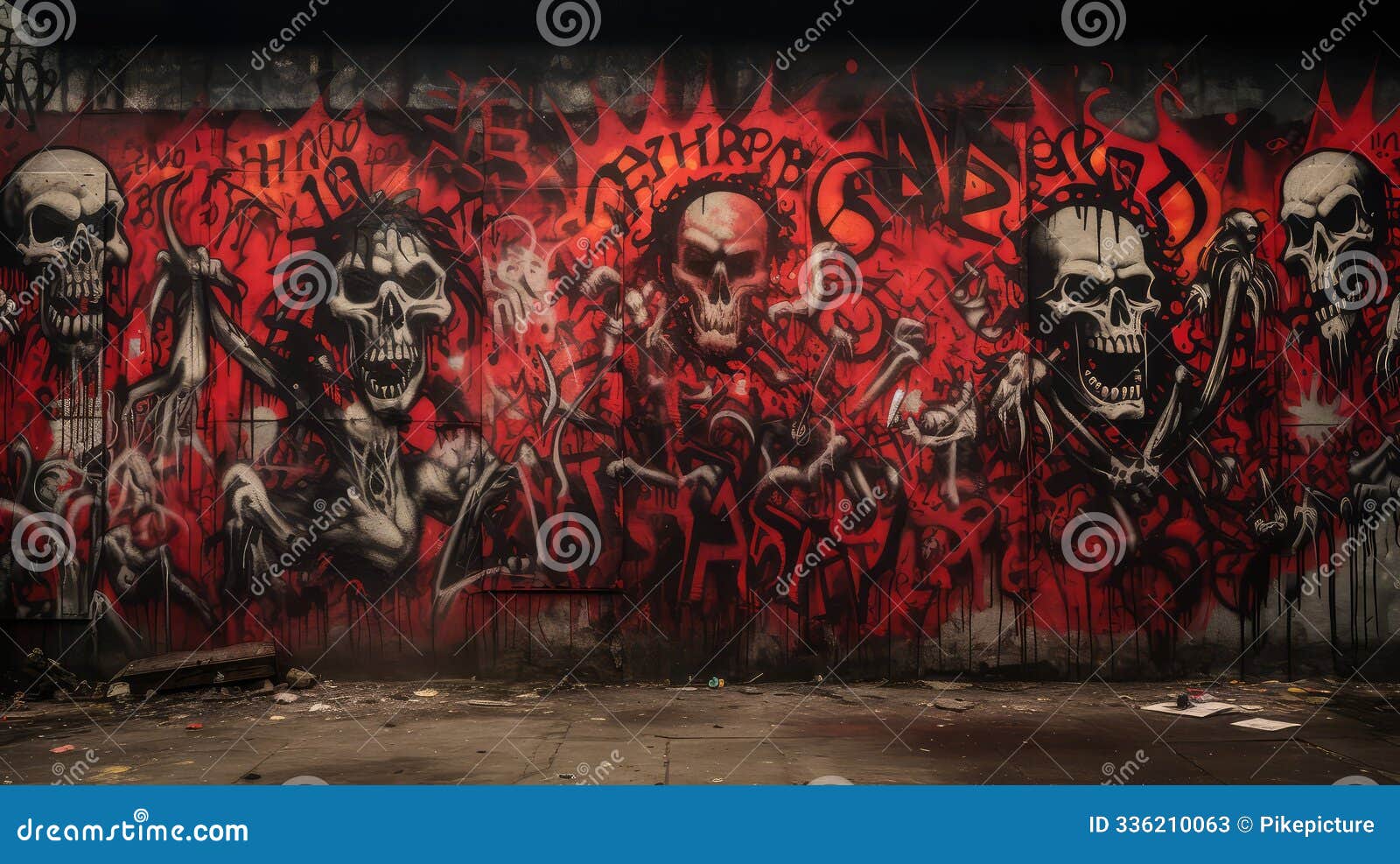 Demonic hell wall stock illustration. Illustration of gateway - 336210063