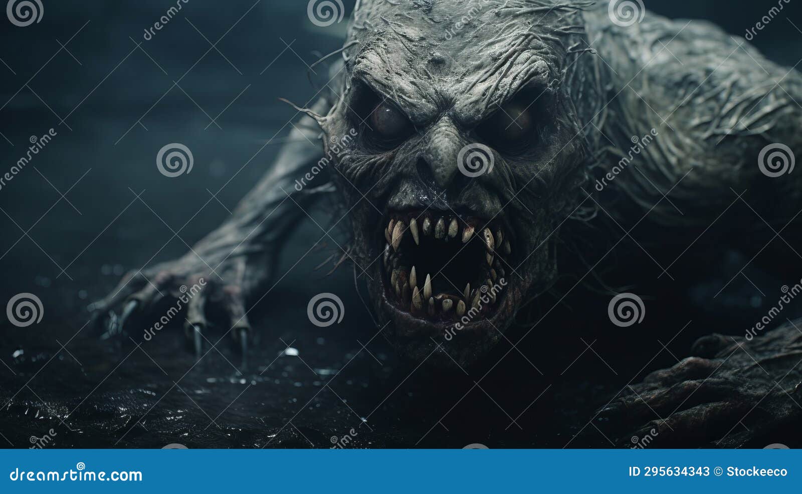 Demonic Monster Roaming in Unreal Engine Rendered Night Stock ...