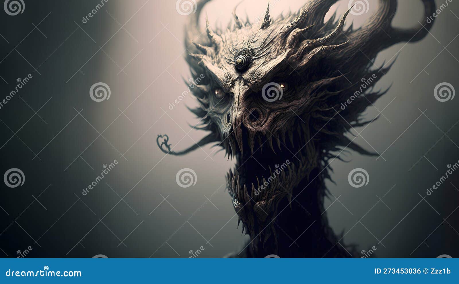 Demonic Nightmare Beast Covered With Sharp Thorns, Neural Network ...