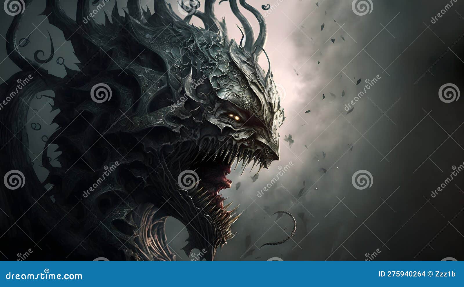 Demonic Nightmare Beast Covered with Sharp Thorns, Neural Network ...