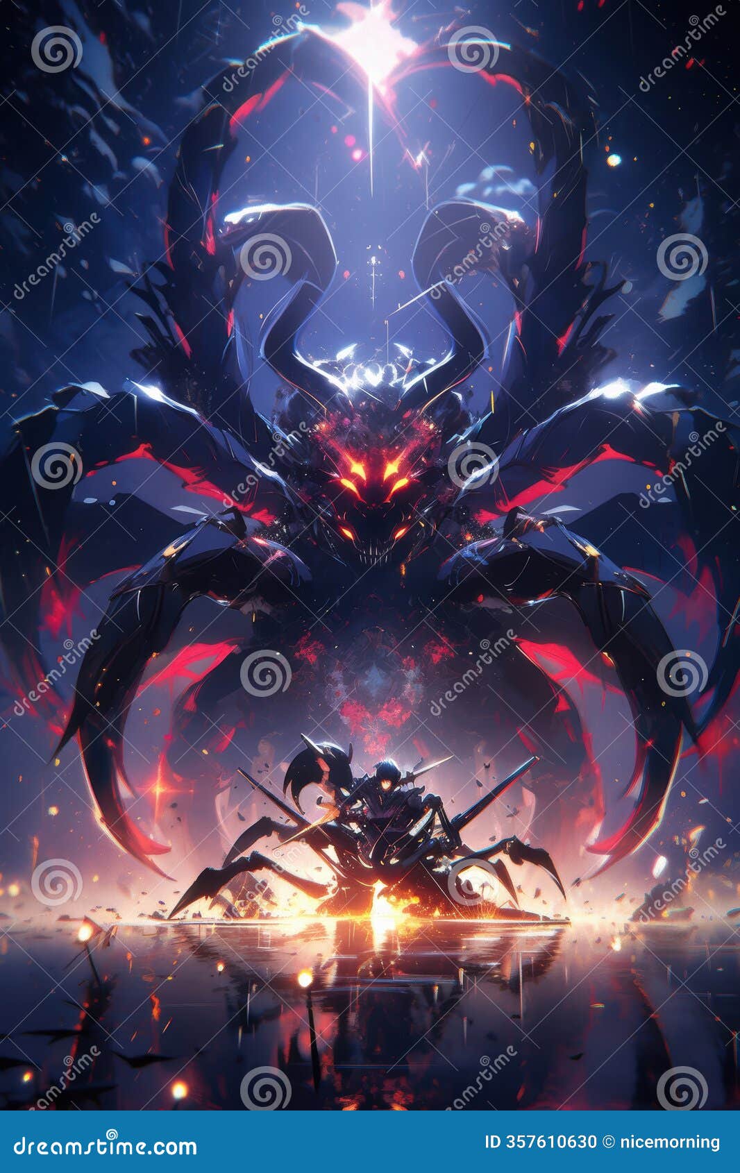 Demonic Spider Creature in Digital Art. Created by Generative ...