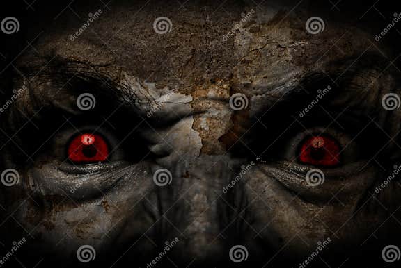 Demonic Ugly Face Looking at You Stock Image - Image of distraught ...