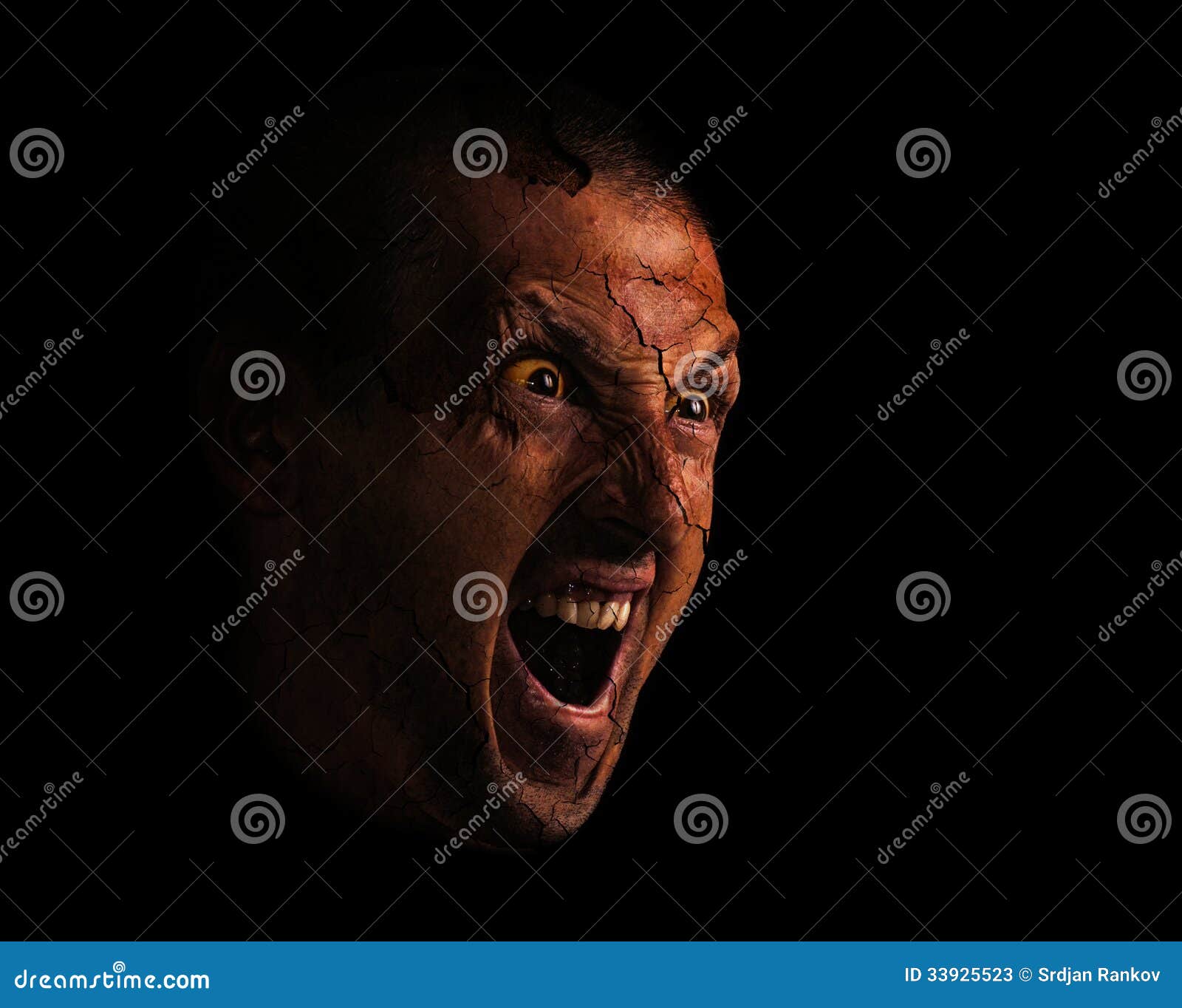 Demonic ugly face stock image. Image of fear, sullen - 33925523