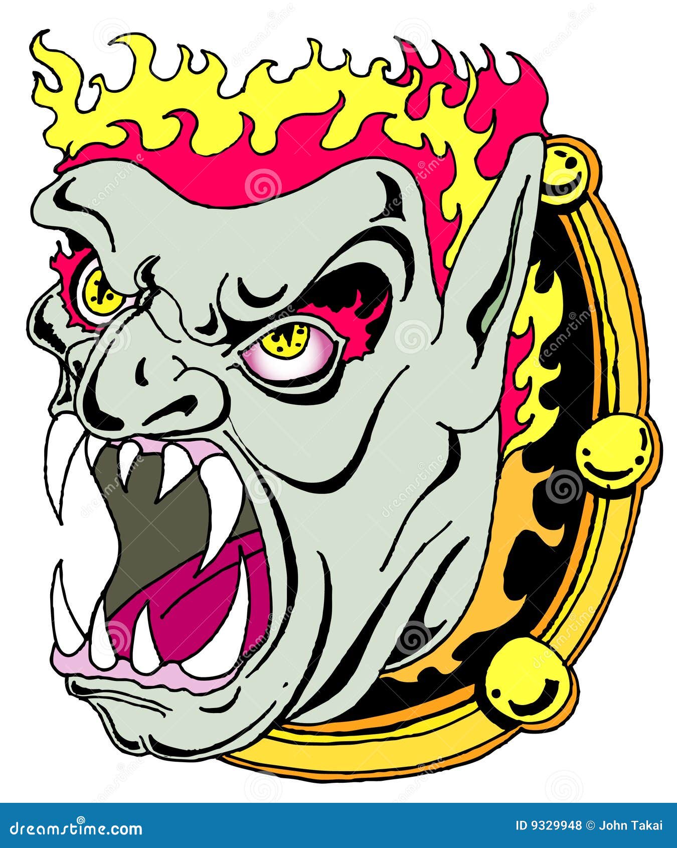 Demonio en el espejo ilustración del vector. Ilustración de halloween ...