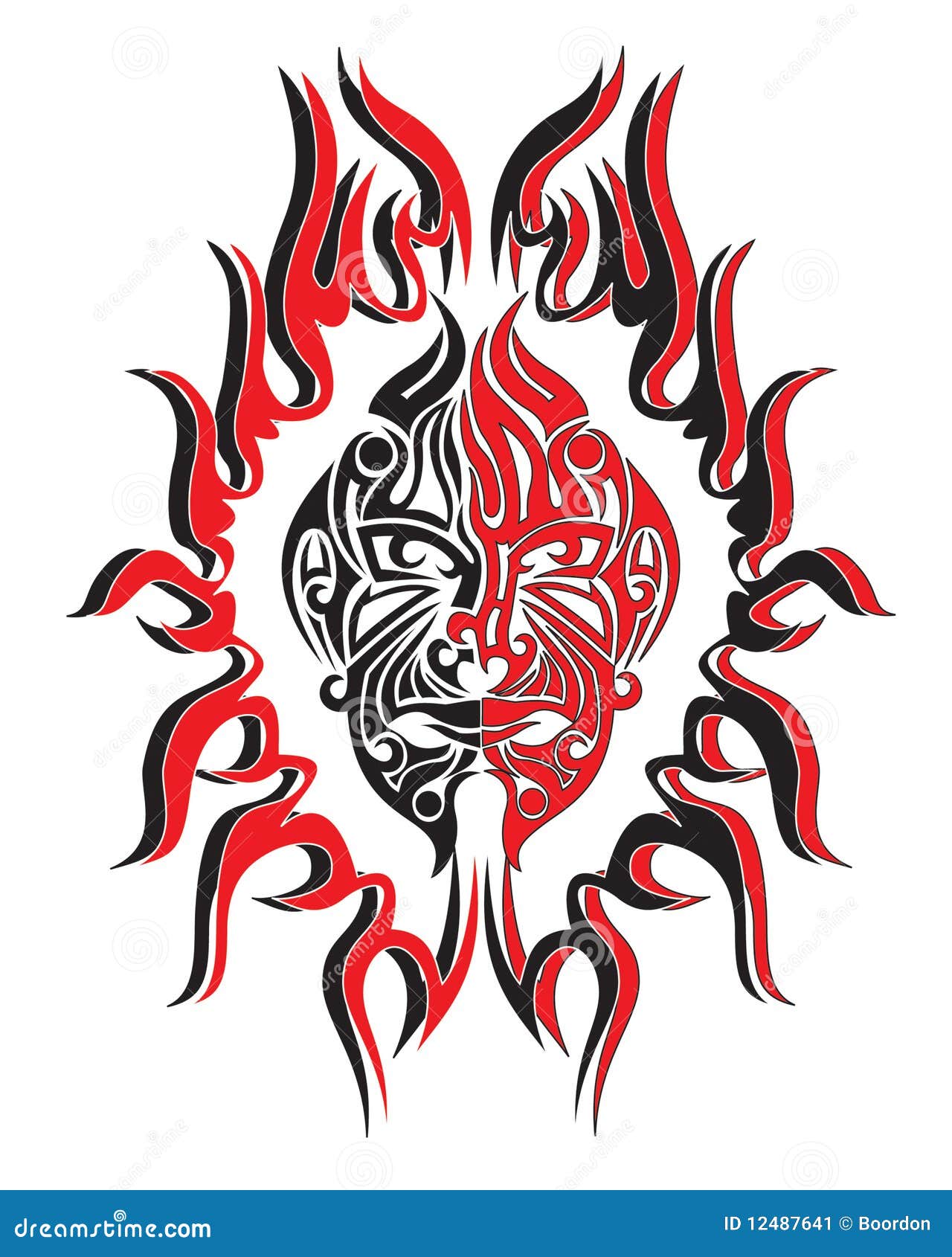 Demons fire face stock vector. Illustration of flame - 12487641