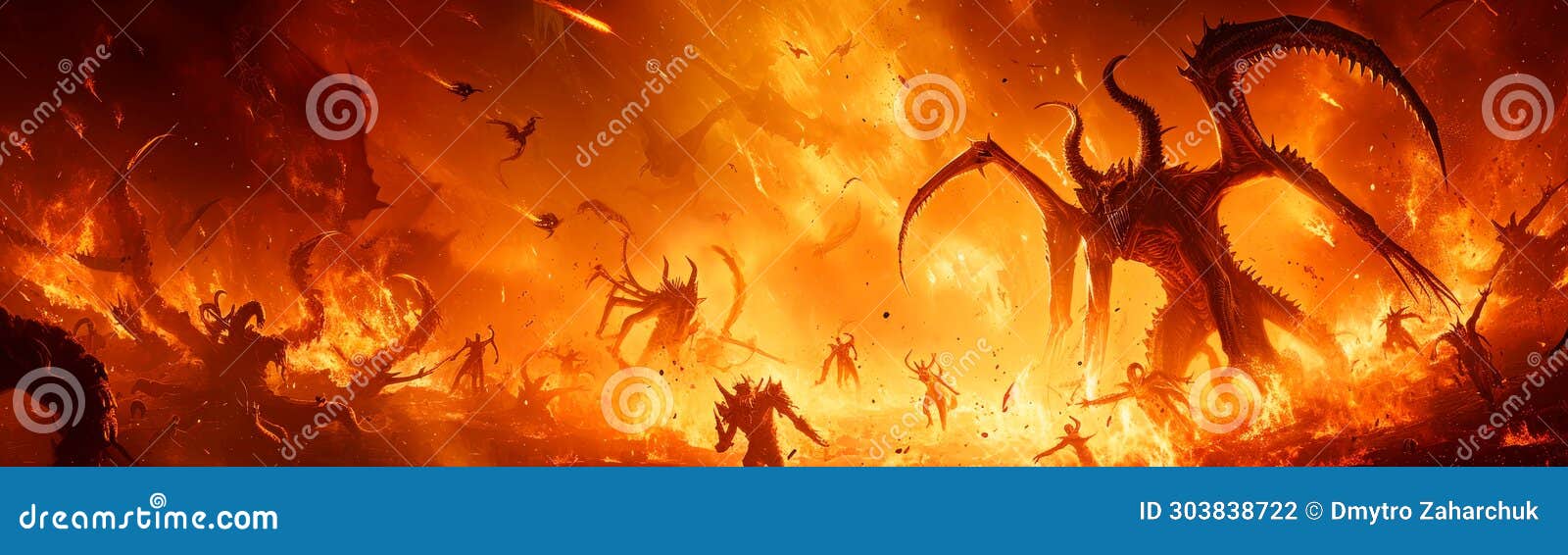 Infernal Hellish Futuristic Background. Royalty-Free Cartoon ...