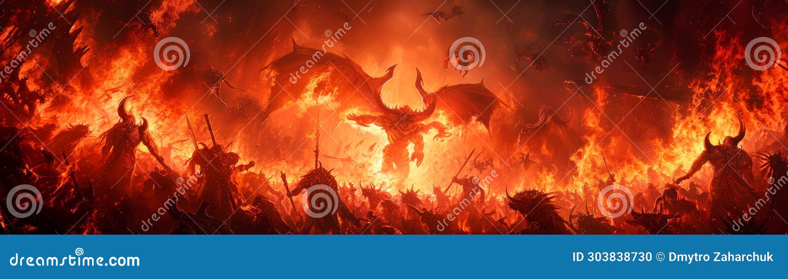 Infernal Hellish Futuristic Background. Royalty-Free Cartoon ...