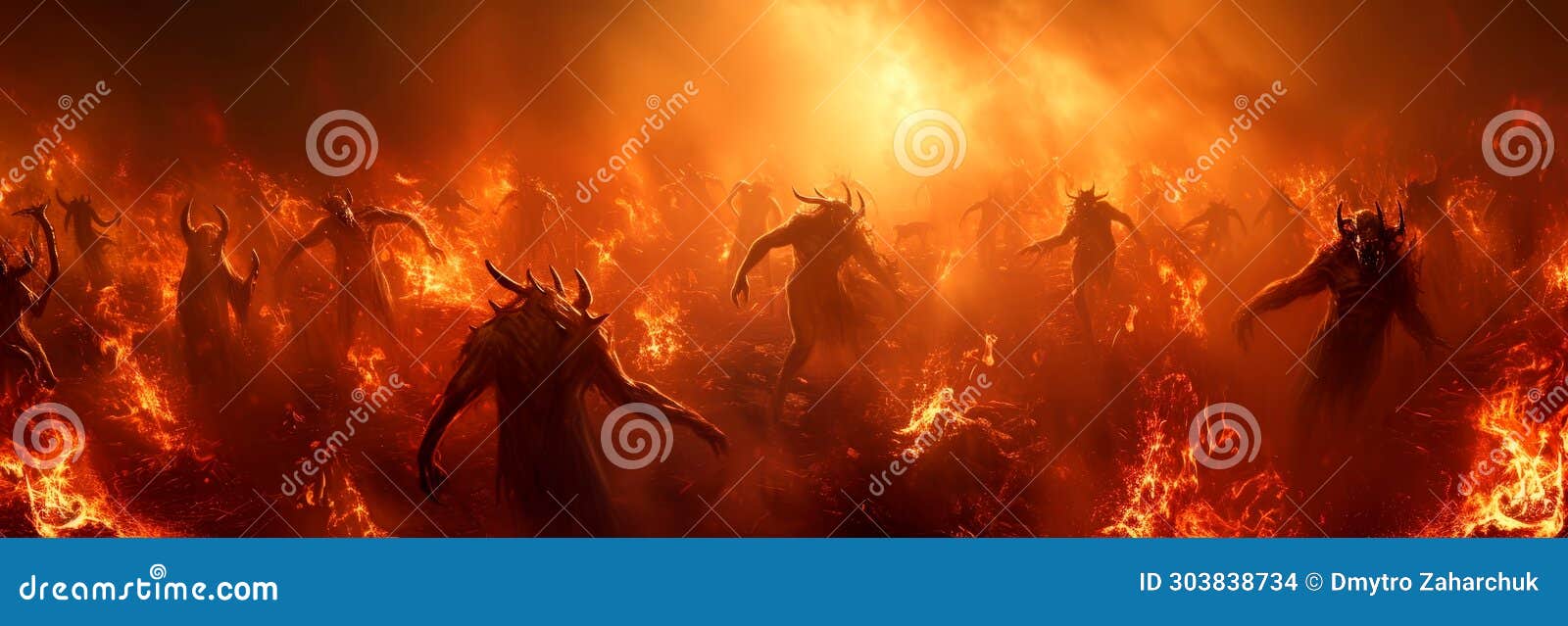 Infernal Hellish Futuristic Background. Royalty-Free Cartoon ...