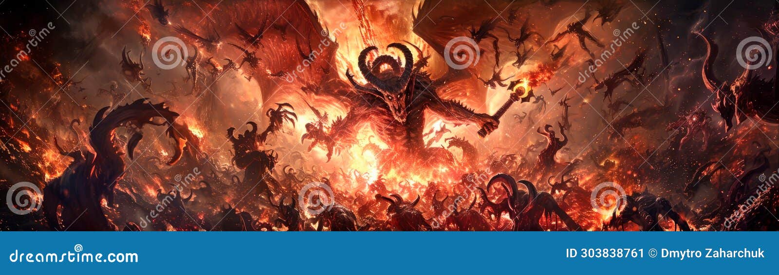 Infernal Hellish Futuristic Background. Royalty-Free Cartoon ...