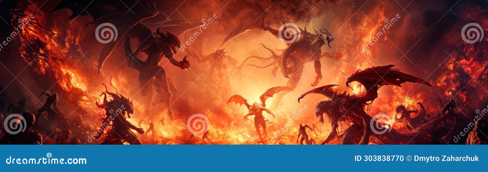 Infernal Hellish Futuristic Background. Royalty-Free Cartoon ...