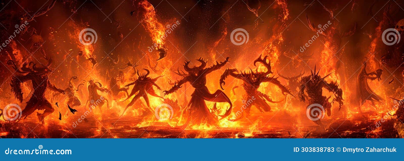 Infernal Hellish Futuristic Background. Royalty-Free Cartoon ...