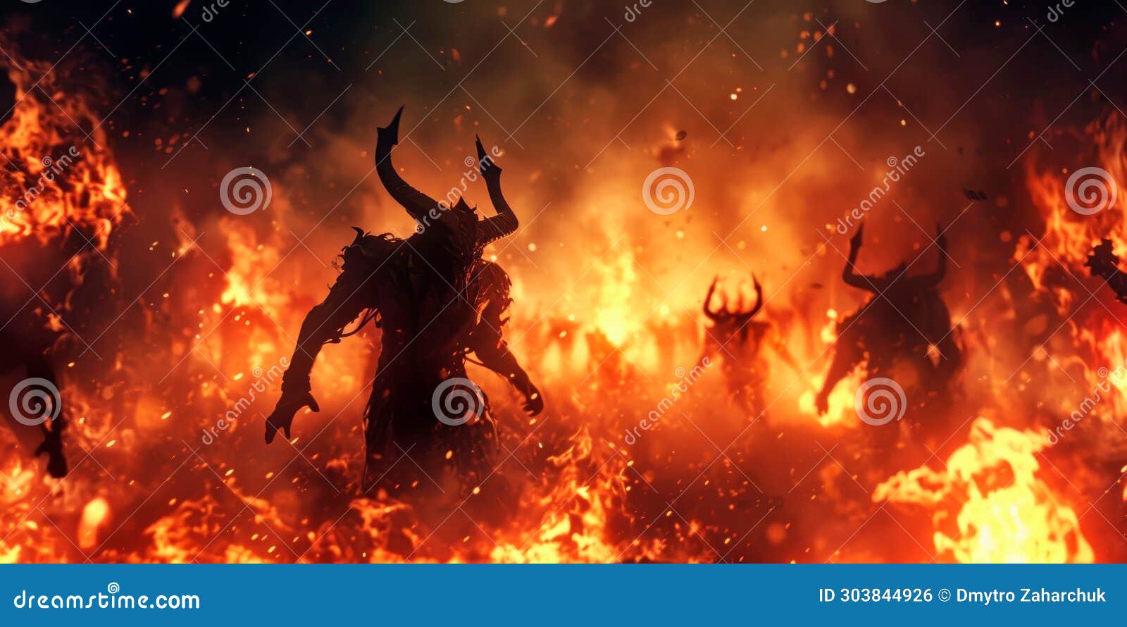 Infernal Hellish Futuristic Background. Royalty-Free Cartoon ...