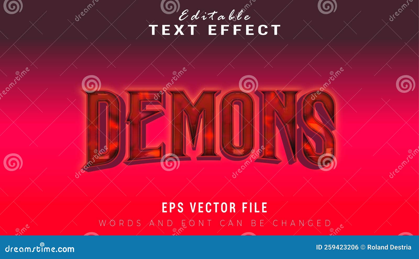 Editable Vector Text Effect ,demons Stock Vector - Illustration of ...