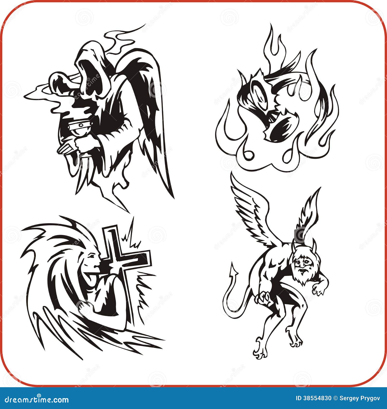 Demons - vector set. stock vector. Illustration of religion - 38554830