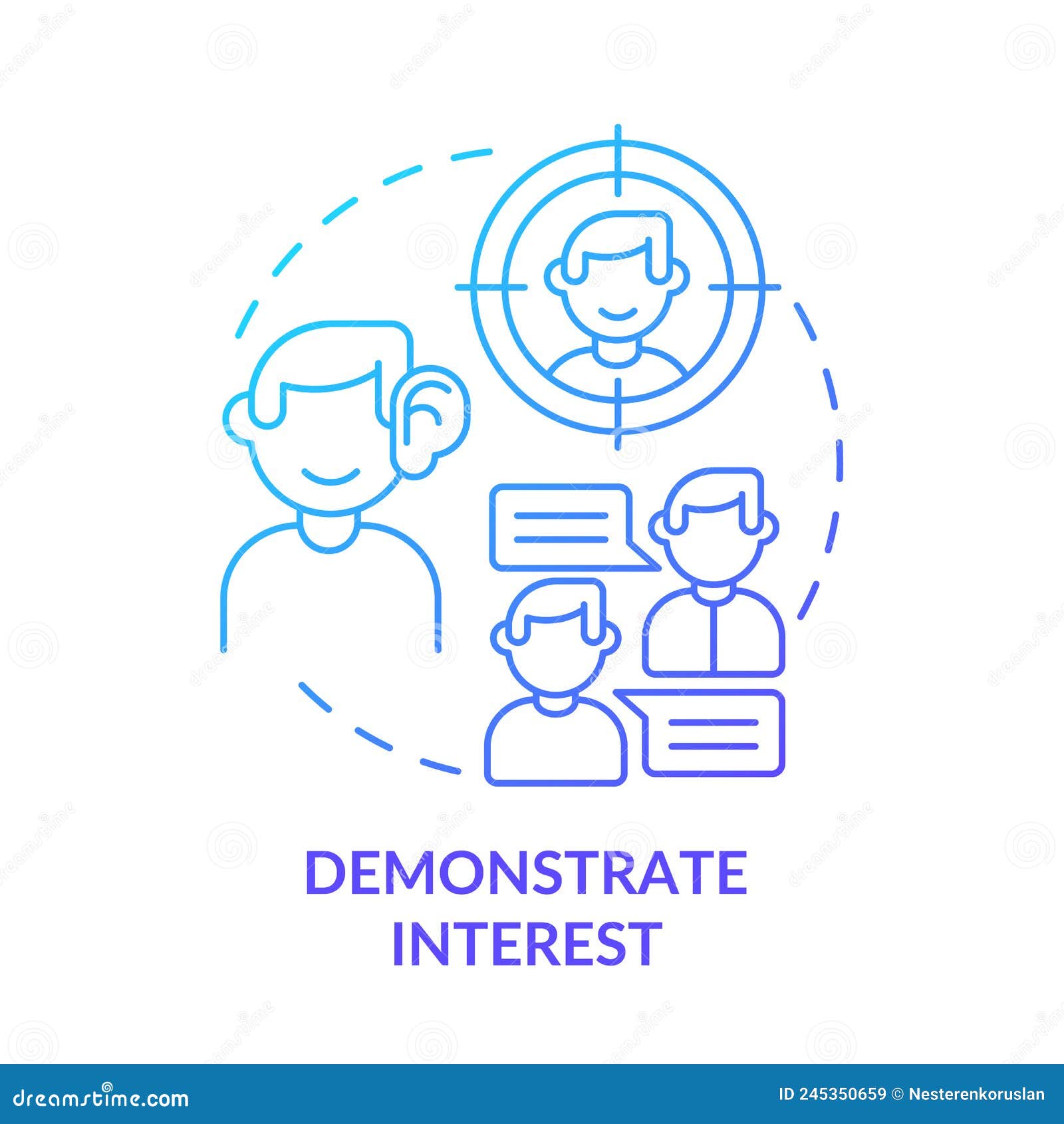 Demonstrate Interest Blue Gradient Concept Icon Stock Vector ...