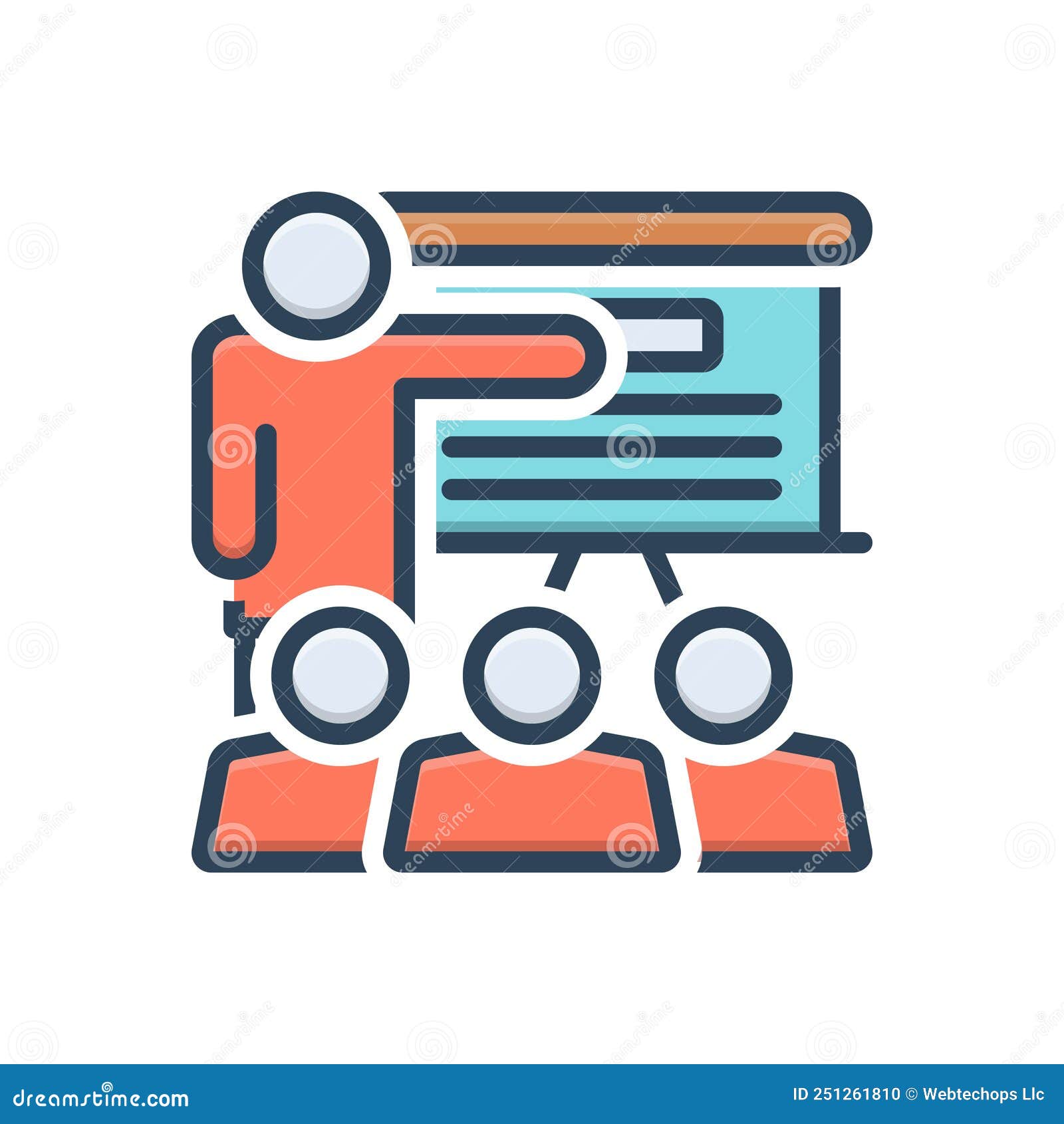 Color Illustration Icon for Demonstrates, Training and Teacher Stock ...