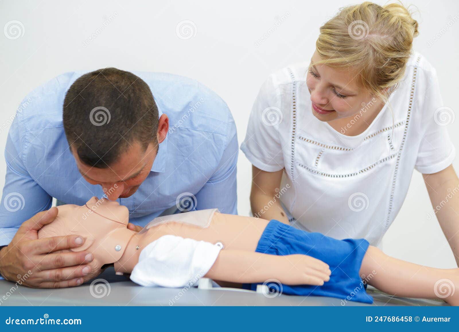 Demonstrating Proper Cpr for Rescue Operation Stock Photo - Image of ...