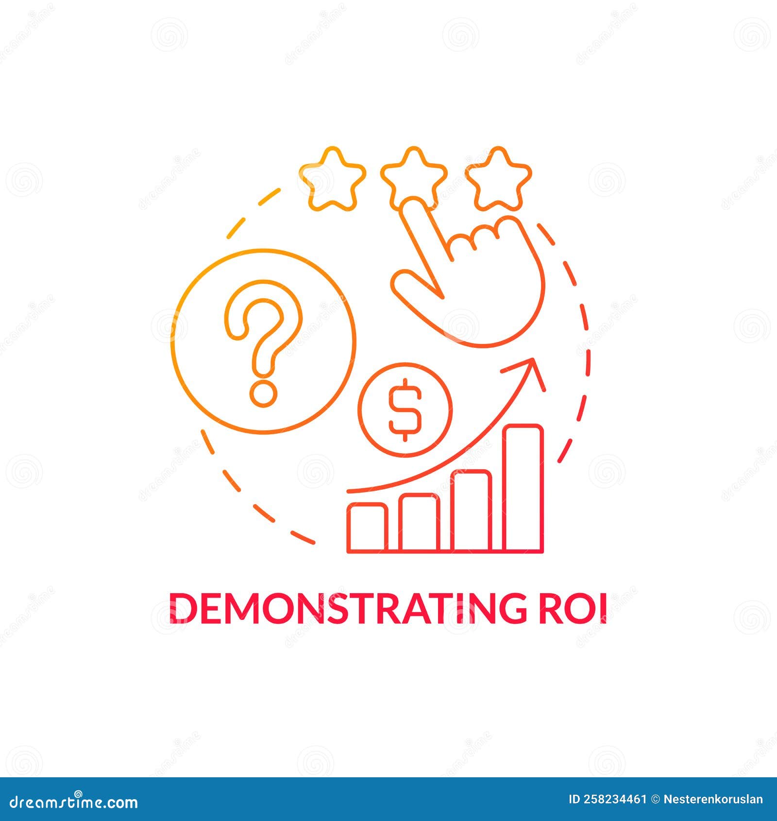 Demonstrating ROI Red Gradient Concept Icon Stock Vector - Illustration ...
