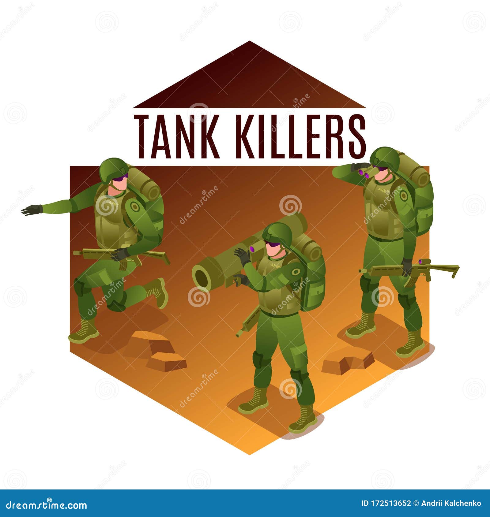 Tank Killers Modern Army Soldiers Ready For Battle Illustration ... Tank Killers Modern Army Soldiers Ready For Battle Illustration ...