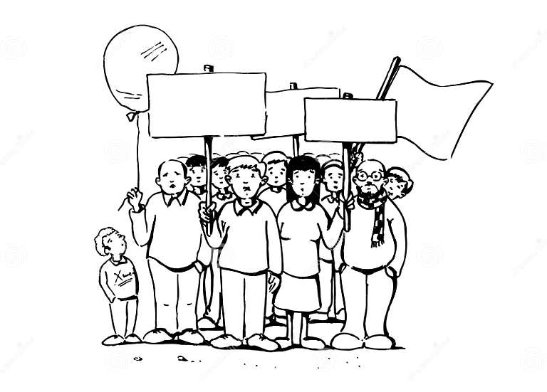 Demonstration stock vector. Illustration of crowd, demonstrations - 4009698