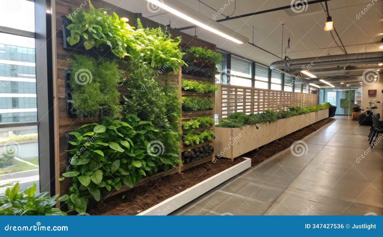 Demonstration Area Featuring a Vertical Garden Thriving on Nutrientrich ...